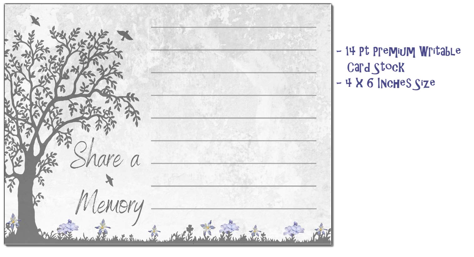 Share a memory cards for Celebration of life Funeral Tree of life Sympathy memorial remembrance acknowledgment Guest Book Alternative 40 ct