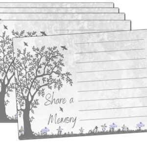 Share a memory cards for Celebration of life Funeral Tree of life Sympathy memorial remembrance acknowledgment Guest Book Alternative 40 ct