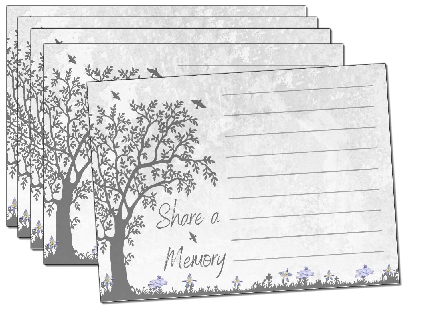 Share a memory cards for Celebration of life Funeral Tree of life Sympathy memorial remembrance acknowledgment Guest Book Alternative 40 ct