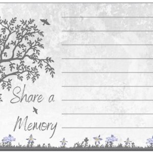 Share a memory cards for Celebration of life Funeral Tree of life Sympathy memorial remembrance acknowledgment Guest Book Alternative 40 ct