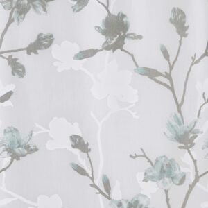 Madison Park Magnolia Shower Curtain, Luxurious Botanical Floral Print, Modern Serene Bathroom Décor, Machine Washable Bath Privacy Screen, 72x72, Aqua