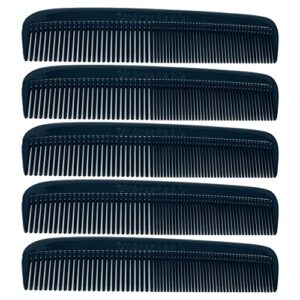 g.b.s (5 pack) pocket comb black unbreakable round teeth course fine pocket beard & mustache combs for men's hair | sideburns travel-friendly symmetry, friendly birthday gifts