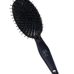 Leyla Milani Hair Detangler Brush - Miracle Brush Human Hair Brushes for Sensitive Scalp, Gentle Detangling, Shine, Volumizing, Nylon Boar Bristle, Best Paddle Brush for Women, Men, Kids (Black)