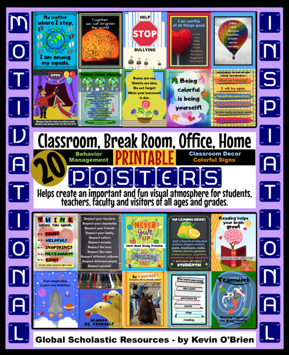 Motivational and Inspirational Printable Classroom Posters