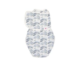 embé 2-way starter baby swaddle, 6-14 lbs, newborn swaddle sack 0-3 months, zip & velcro swaddle 0-3 months baby swaddles wrap, hip healthy, infant swaddle - angle stripe