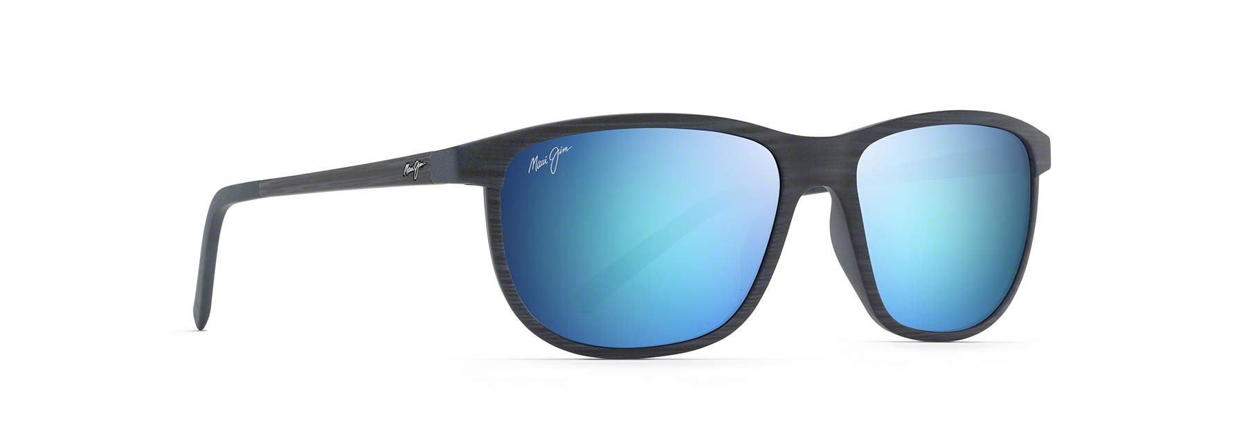 Maui Jim Men's and Women's Lele Kawa Polarized Classic Sunglasses, Dark Navy Stripe/Blue Hawaii, Medium