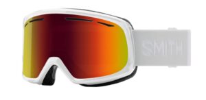 smith women's drift snow goggles white/red sol-x mirror