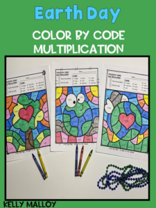 earth day multiplication color by number