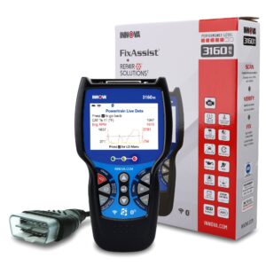 innova 3160rs obd2 scanner, abs brake bleeder, abs srs engine transmission diagnoses, airbag light reset, car battery tester & alternator tester, battery reset, fix & parts recommendations