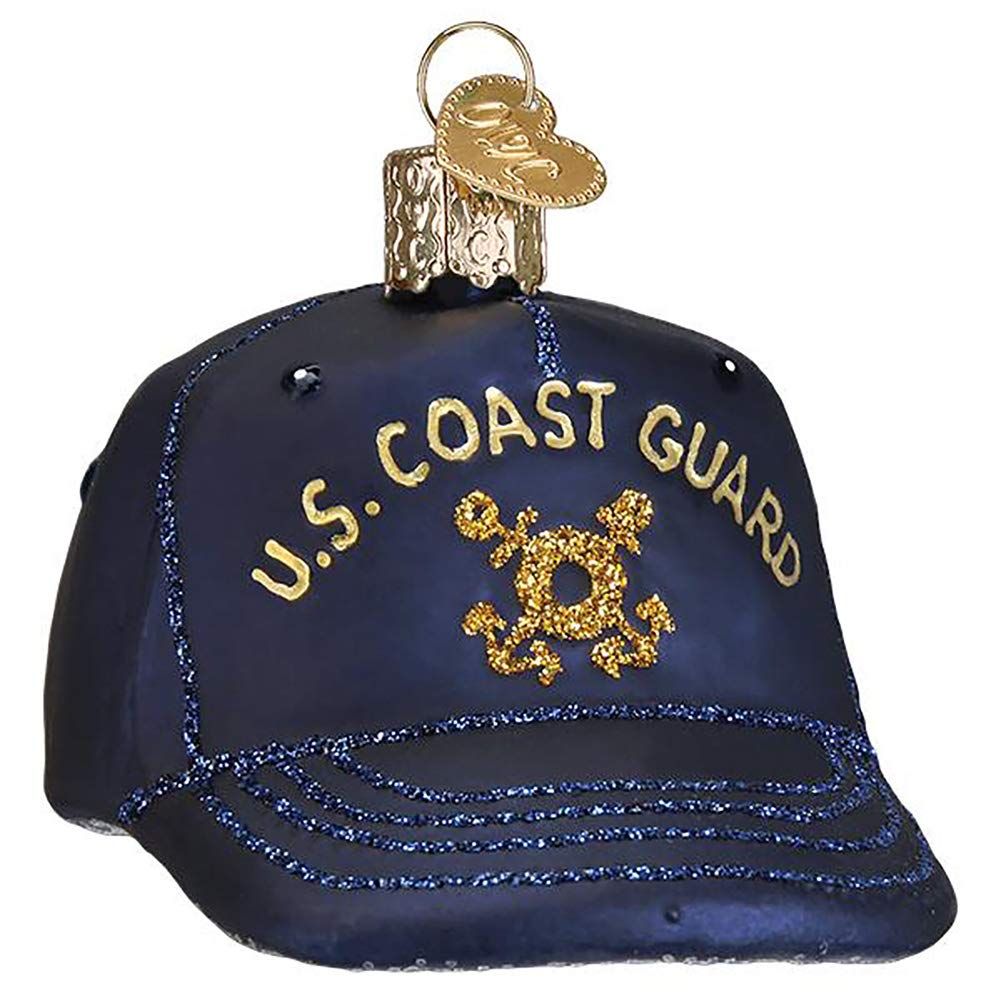 Old World Christmas Ornaments Coast Guard Cap Glass Blown Ornaments for Christmas Tree