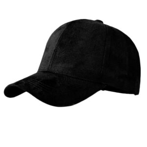 andongnywell classic faux leather suede baseball cap corduroy dad caps adjustable casual low profile dad-hat (one_size,black)