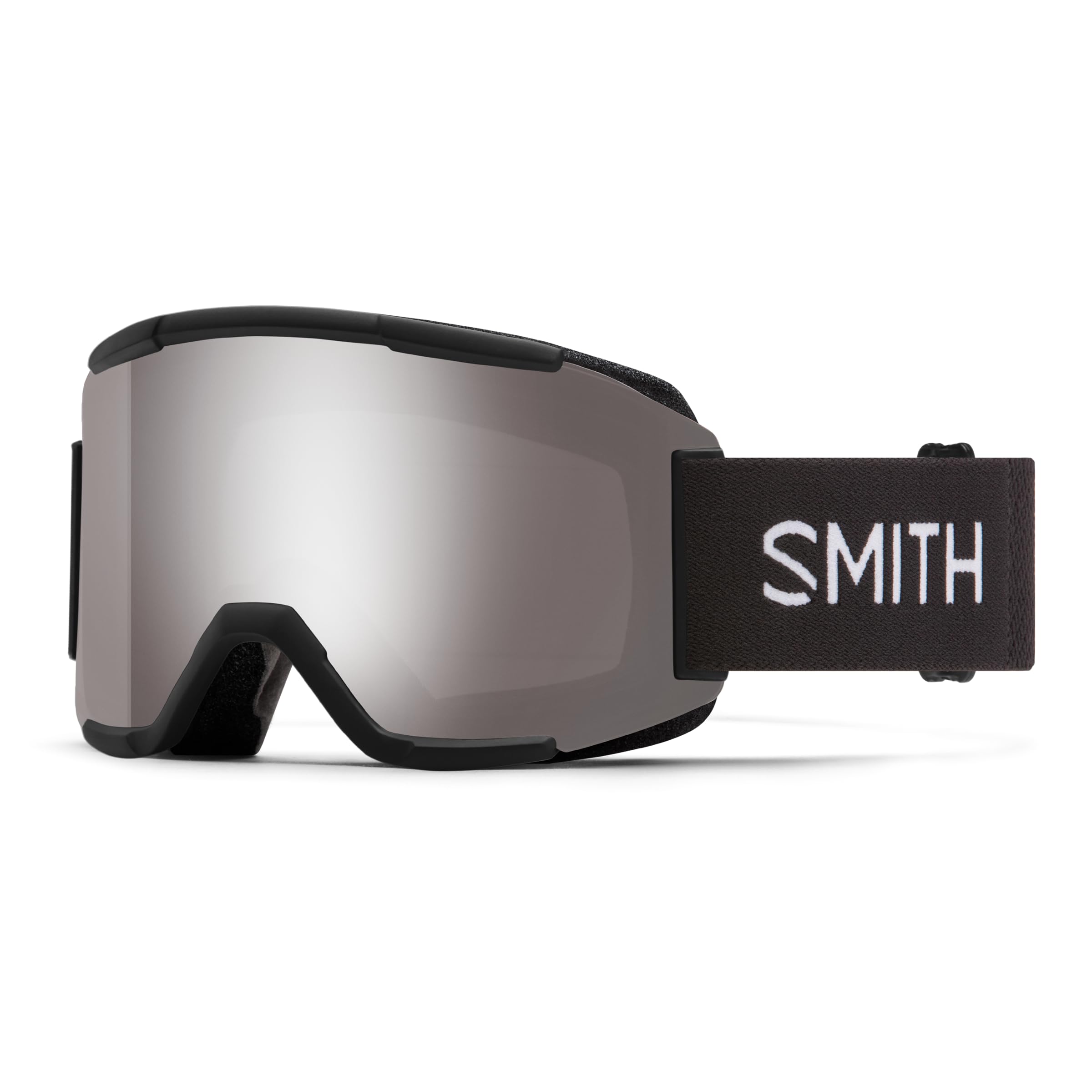 SMITH Squad Goggles with ChromaPop Lens – Performance Snowsports Goggles with Replaceable Lens for Skiing & Snowboarding – for Men & Women – Black + ChromaPop Sun Platinum Mirror Lens