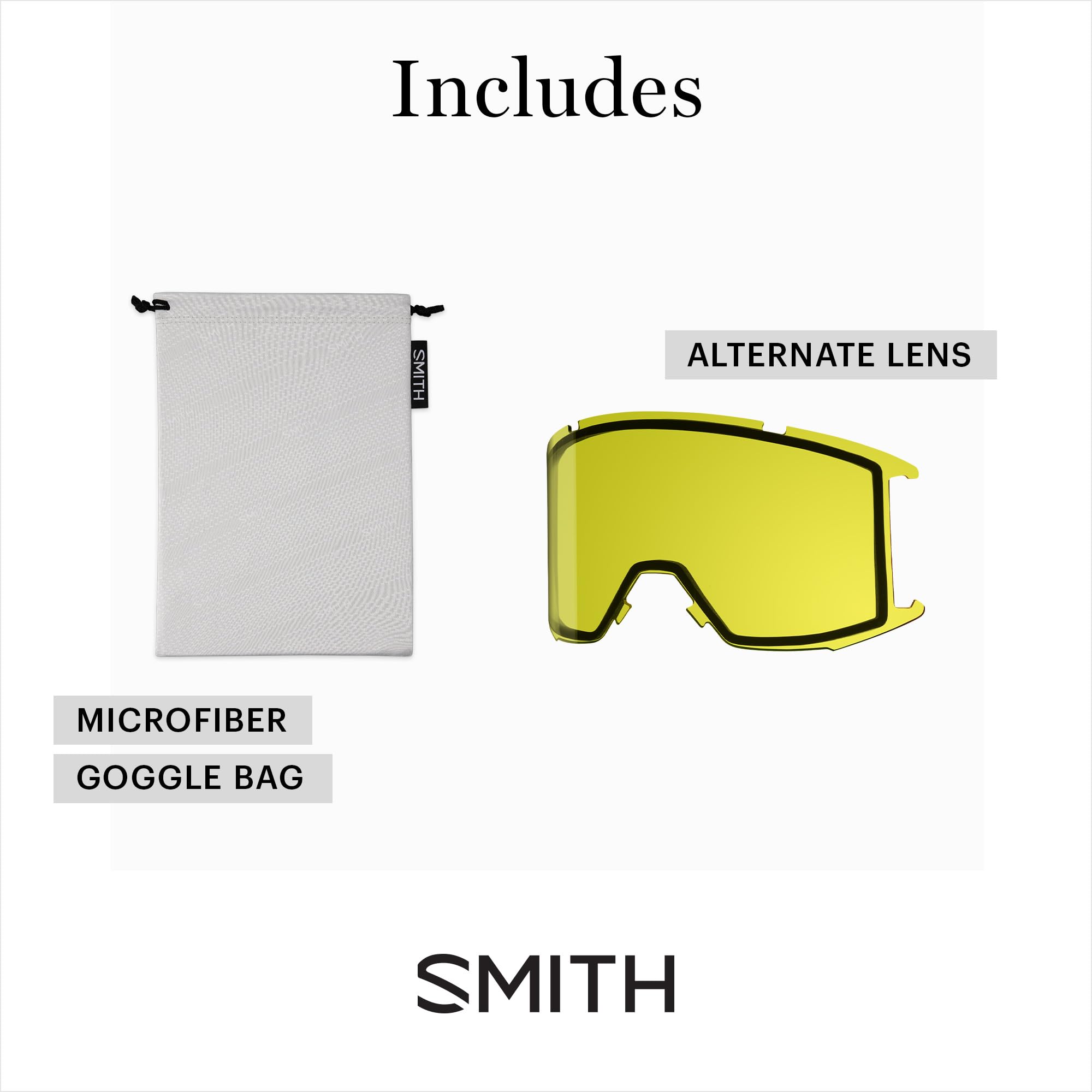 SMITH Squad Goggles with ChromaPop Lens – Performance Snowsports Goggles with Replaceable Lens for Skiing & Snowboarding – for Men & Women – Black + ChromaPop Sun Platinum Mirror Lens