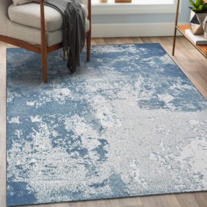 luxe weavers abstract blue 5x7 area rug