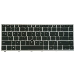 autens replacement us keyboard for hp elitebook 840 g5 / 840 g6 / 745 g5 / 745 g6 laptop silver frame backlight