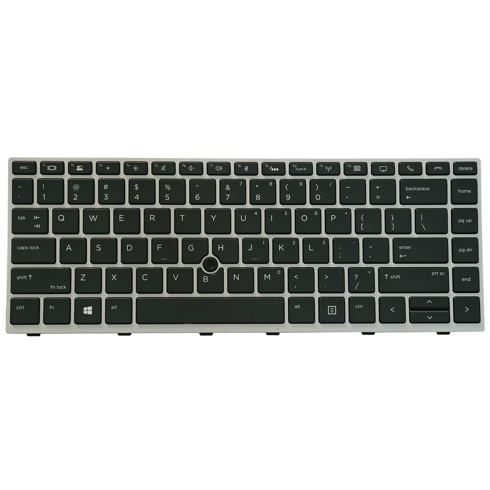 AUTENS Replacement US Keyboard for HP EliteBook 840 G5 / 840 G6 / 745 G5 / 745 G6 Laptop Silver Frame Backlight