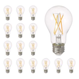 sylvania led truwave natural series a19 light bulb, 60w equivalent, efficient 8w, medium base, dimmable, clear, 5000k, daylight - 4 count (pack of 4) - total 16 (40809)