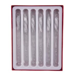 kurt s. adler 6-inch twisted frosted silver glitter icicles, 6 piece set