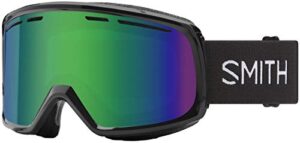 smith range asia fit snow goggle - black | green sol-x mirror