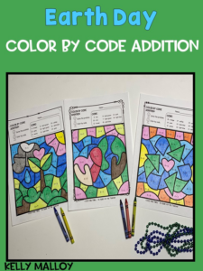 earth day addition color by number