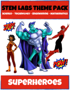 stem labs theme pack - super hero comic book projects pack 11 stem projects