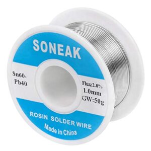 soneak 60/40 tin lead solder with rosin core for electrical soldering 1.0mm 50g