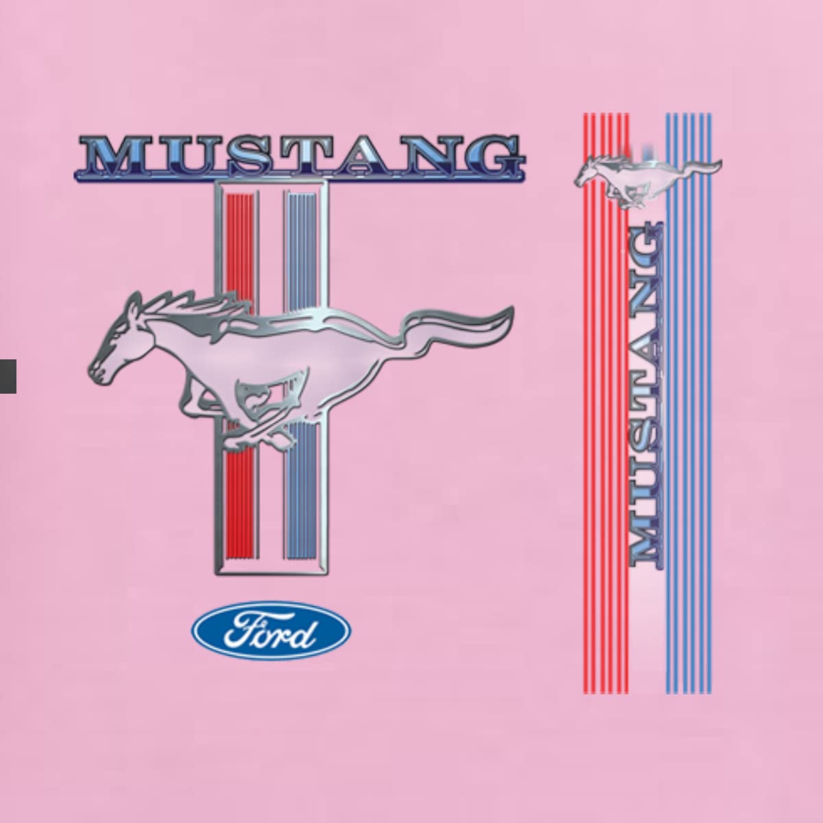 Wild Bobby Ford Mustang Classic Pony USA Logo Emblem Cars and Trucks Front and Back Unisex Graphic Hoodie Sweatshirt, Light Pink, X-Large