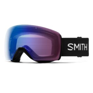 smith skyline xl snow goggle mens (black, chromapop photochromic rose flash)