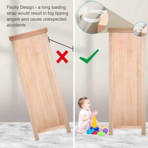 Furniture Straps Baby Proofing Anti-tip Wall Anchor Kits (12-pack) Cabinet Locks & Straps Protect Toddler and Pet from Falling Furniture,Adjustable Child Safety Straps Earthquake Resistant (12)