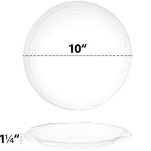 PLASTICPRO 10'' inch Premium Crystal Clear Disposable Plastic Dinnerware Party Plate Pack of 40