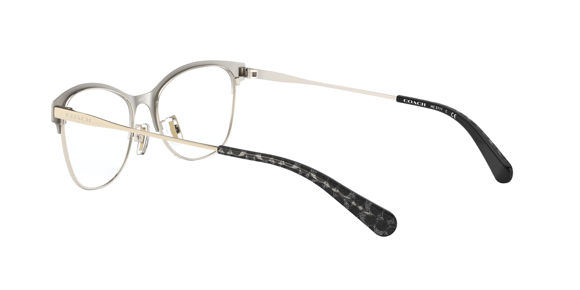 Coach HC5111 Prescription Eyewear Frames, Black/Light Gold/Demo Lens, 53 mm