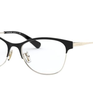 Coach HC5111 Prescription Eyewear Frames, Black/Light Gold/Demo Lens, 53 mm