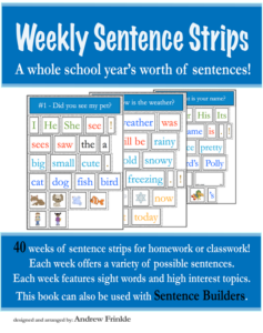 weekly sentence strips book - 40 weeks of pre-made sentence strips