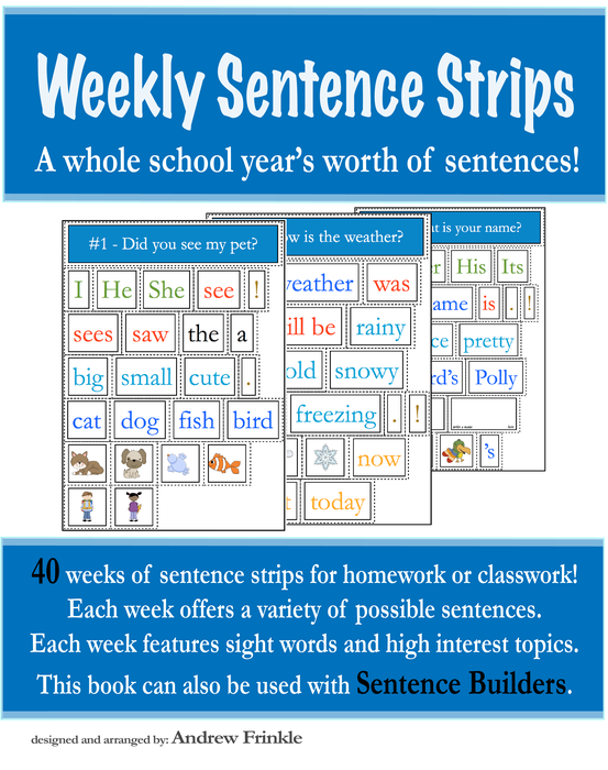 Weekly Sentence Strips Book - 40 Weeks of Pre-Made Sentence Strips