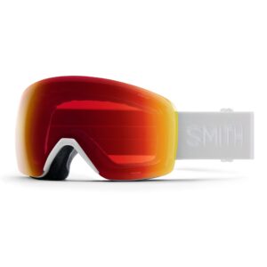 smith optics skyline unisex snow goggle - white vapor, chromapop photochromic red mirror