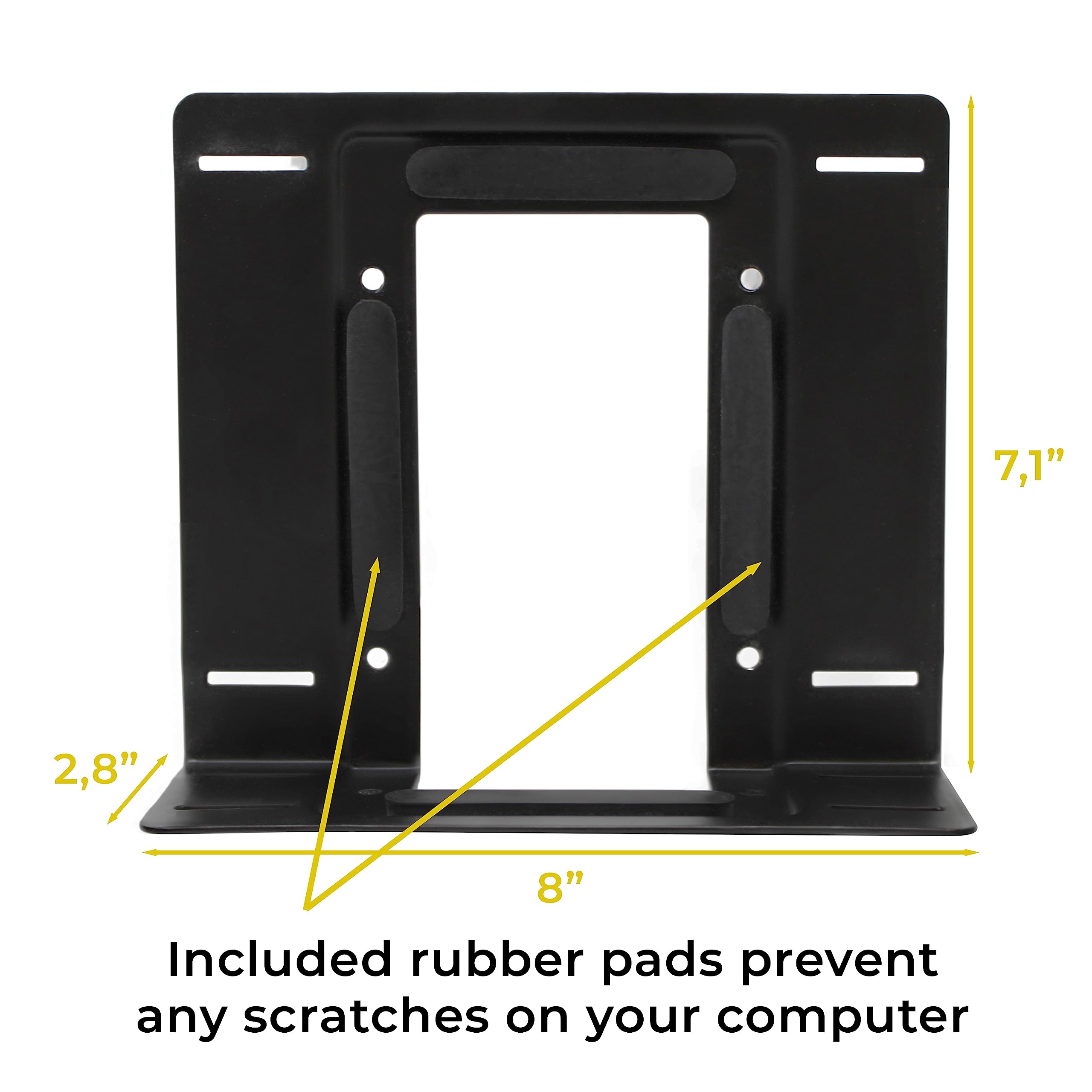 HumanCentric SFF Under Desk PC Mount and PC Wall Mount Bracket for Small Form Factor Desktop Tower, UPS Wall Mount Bracket, CPU Holder Under Desk Mount, Adjustable Computer Mount with Straps