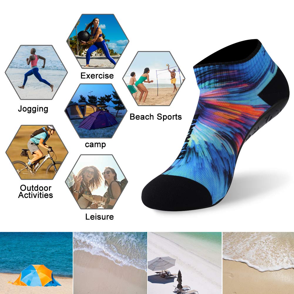 RANDY SUN Barefoot Quick-Dry Sand Beach Socks, Breathable Seamless Yoga Sock With TPE Sole