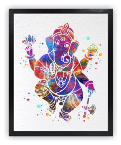 dignovel studios 8x10 unframed elephant hindu god ganesha lord worship prayer watercolor art print poster housewarming wall art office home decor dn516