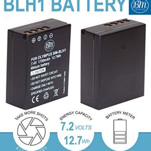 BM Premium Fully Decoded BL-H1 Battery for Olympus OM-D E-M1 Mark II, OM-D E-M1 Mark III, OM-D E-M1X, BCH-1, HLD-9 Cameras