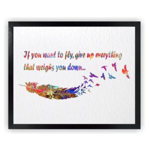 dignovel studios 8x10 unframed feather motivational inspirational inspiring quotes watercolor art print poster home decor dn505