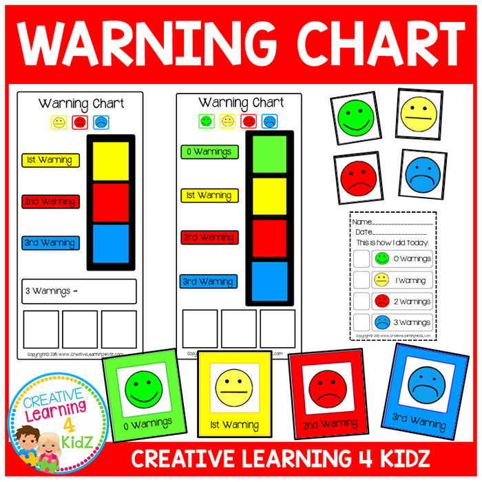 Behavior Warning Chart & Card Set