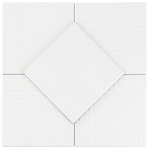 Oakland Decor White 6 in. x 6 in. 7mm Matte Porcelain Floor and Wall Tile Sample