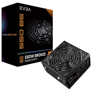 evga 550 b5, 80 plus bronze 550w, fully modular, evga eco mode, 5 year warranty, compact 150mm size, power supply 220-b5-0550-v1