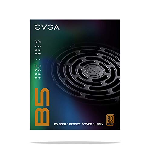 EVGA 550 B5, 80 Plus BRONZE 550W, Fully Modular, EVGA ECO Mode, 5 Year Warranty, Compact 150mm Size, Power Supply 220-B5-0550-V1