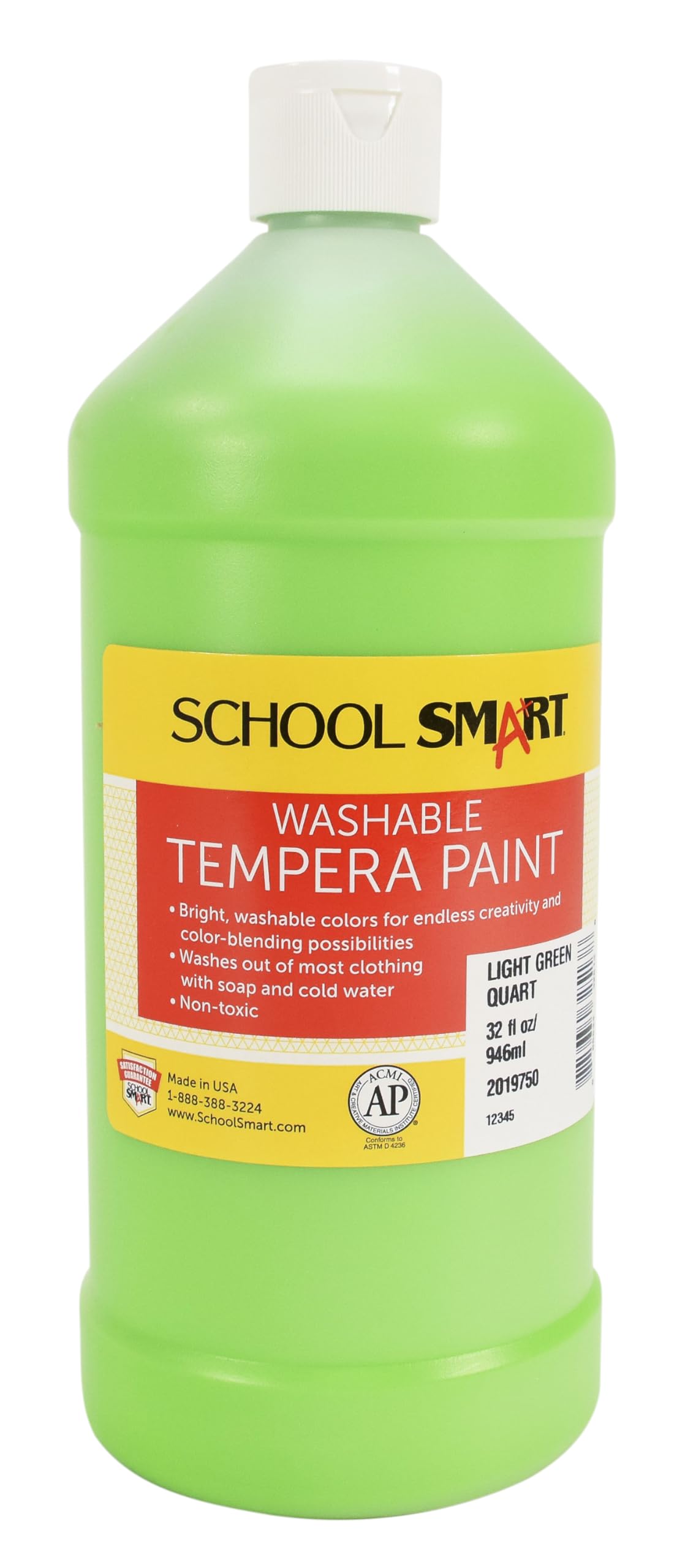 Paint Tempera WASH SCHOOL SMART Light Green Quart