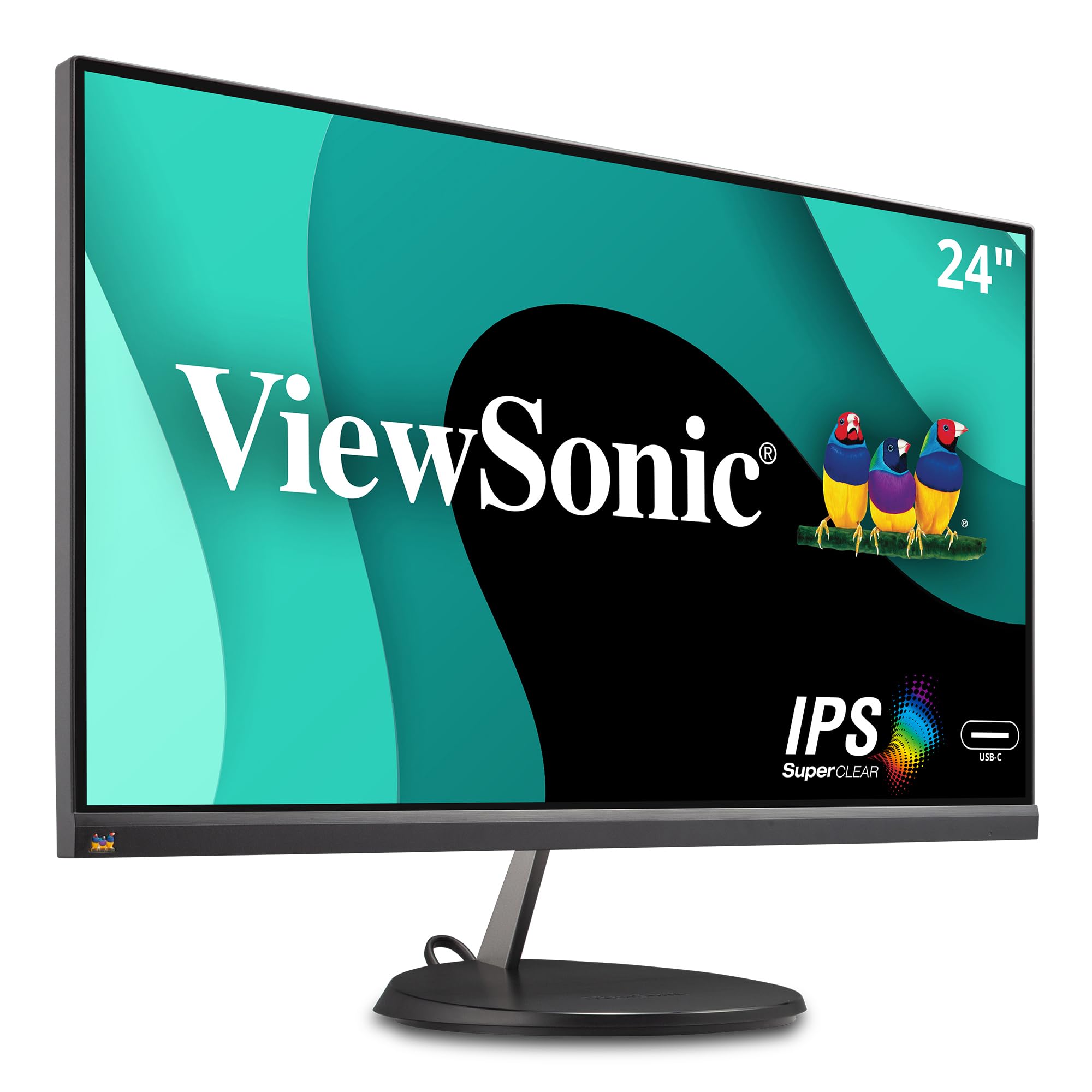 ViewSonic VX2485-MHU 24 Inch 1080p Frameless IPS Monitor with USB 3.2 Type C and FreeSync for Home and Office (Renewed)