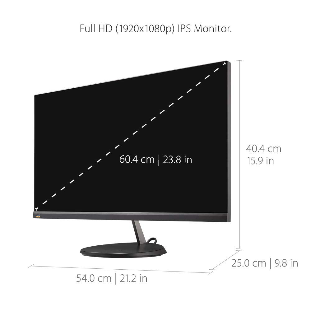 ViewSonic VX2485-MHU 24 Inch 1080p Frameless IPS Monitor with USB 3.2 Type C and FreeSync for Home and Office (Renewed)