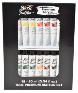 paint acrylic 0.34 oz tube sax true flow set of 18