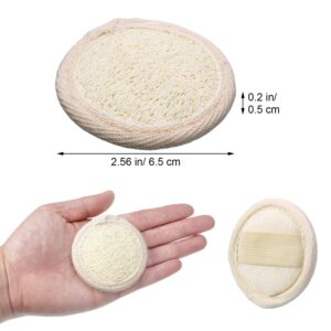 18 Packs Exfoliating Loofah Sponge Pads Mini Facial Body Bath Shower Loofah Sponge Pad Natural Exfoliating Scrubber Brush for Men Women