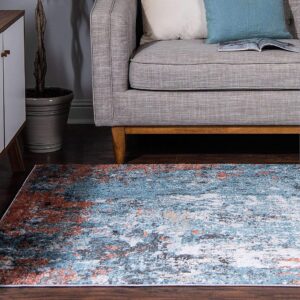 Rugs.com Leipzig Collection Area Rug – 2' x 3' Multi Low-Pile Rug Perfect for Entryways, Kitchens, Breakfast Nooks, Accent Pieces